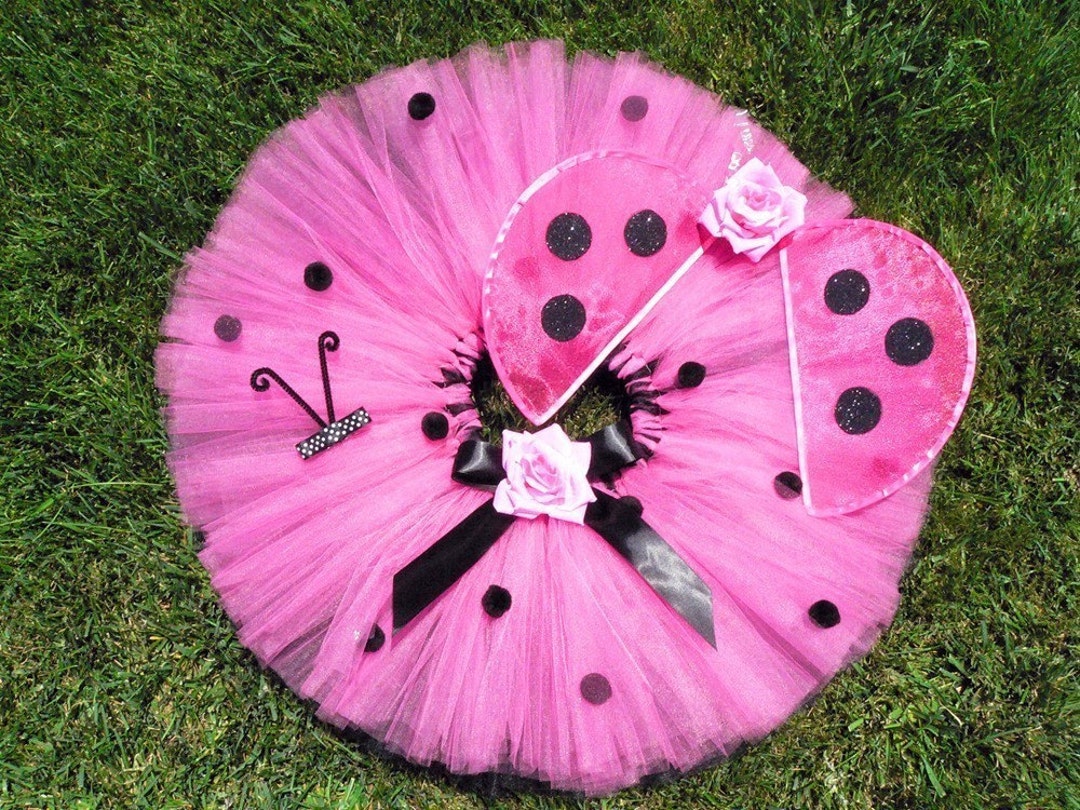 Pink Ladybug Tutu for Girls Pinkybug Custom Layered Hot Pink and Black ...