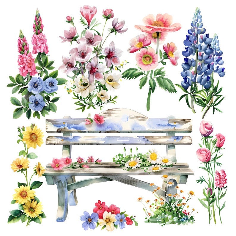 Clipart Flowers Nature 300 DPI - Etsy