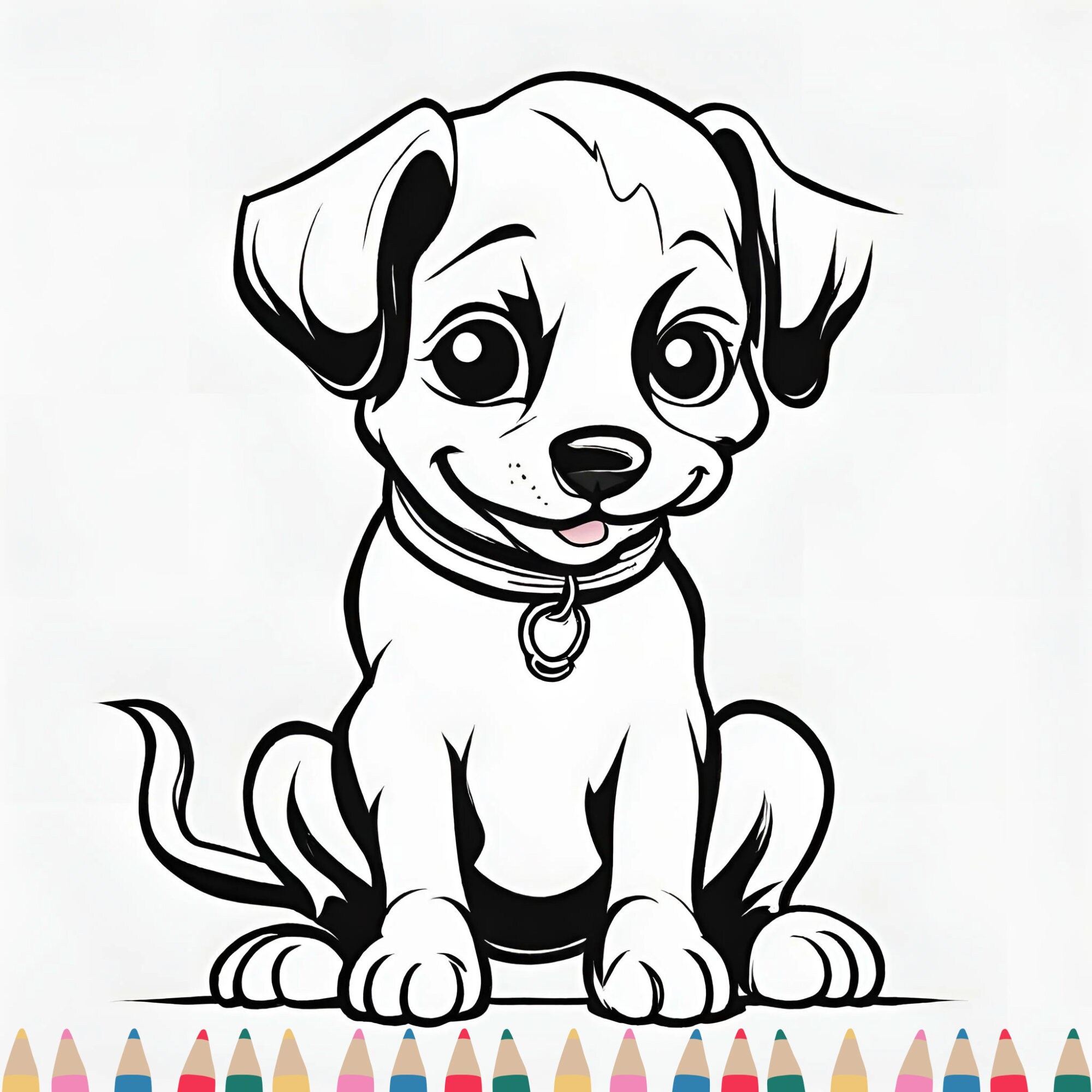 Dog Coloring Pages, Digital Coloring Pages for Kids, Printable Coloring ...