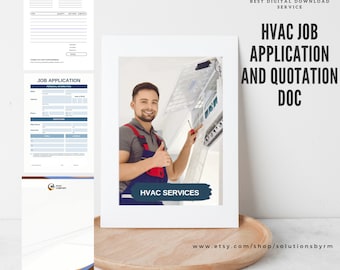 HVAC Job Application and Quotation Document Template, Professional HVAC ...