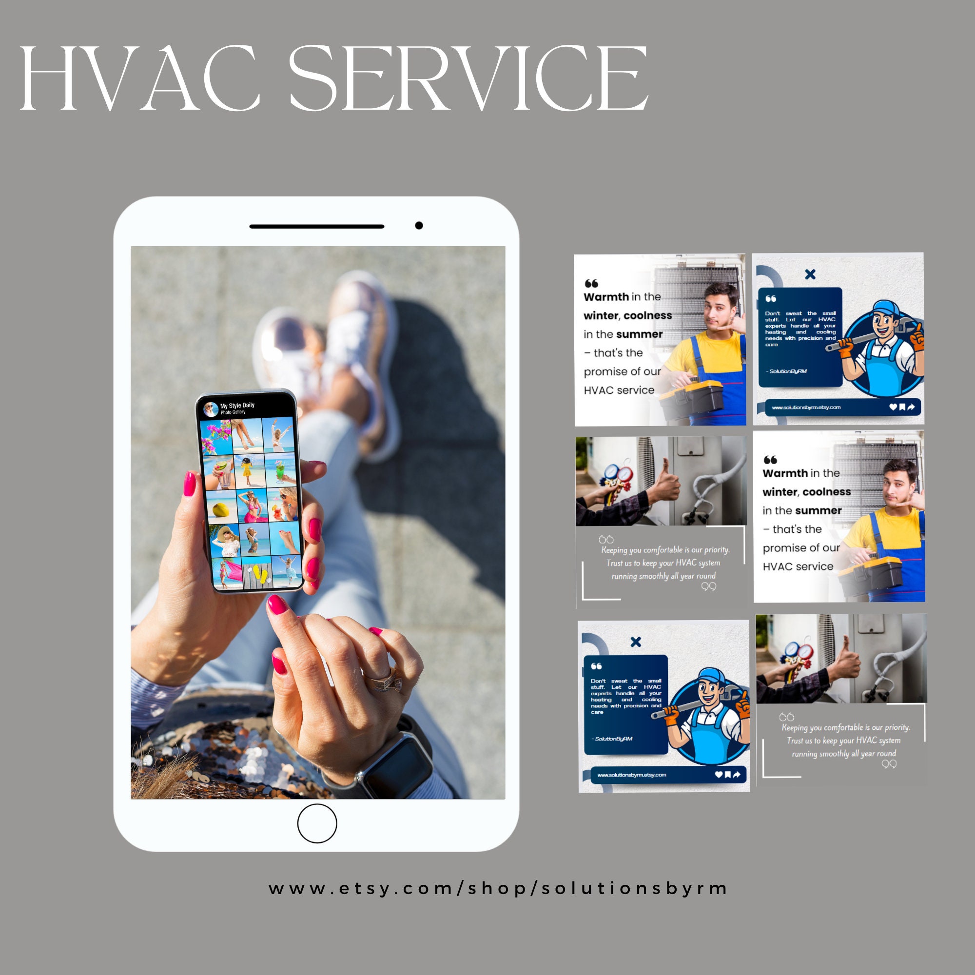 Social Media Post for HVAC, Hvac Business Marketing, Canva Editable ...