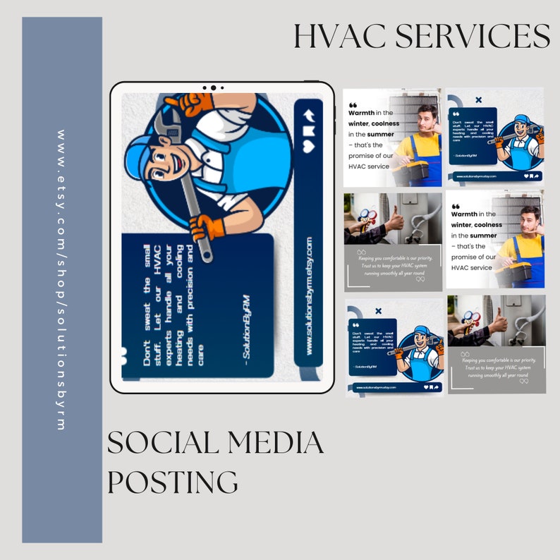 Social Media Post for HVAC, Hvac Business Marketing, Canva Editable ...