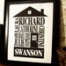 Custom Family Gift Print - the Family Name House. A Fun Personalized ...