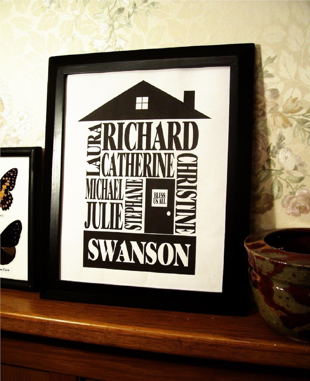 Custom Family Gift Print - the Family Name House. A Fun Personalized ...