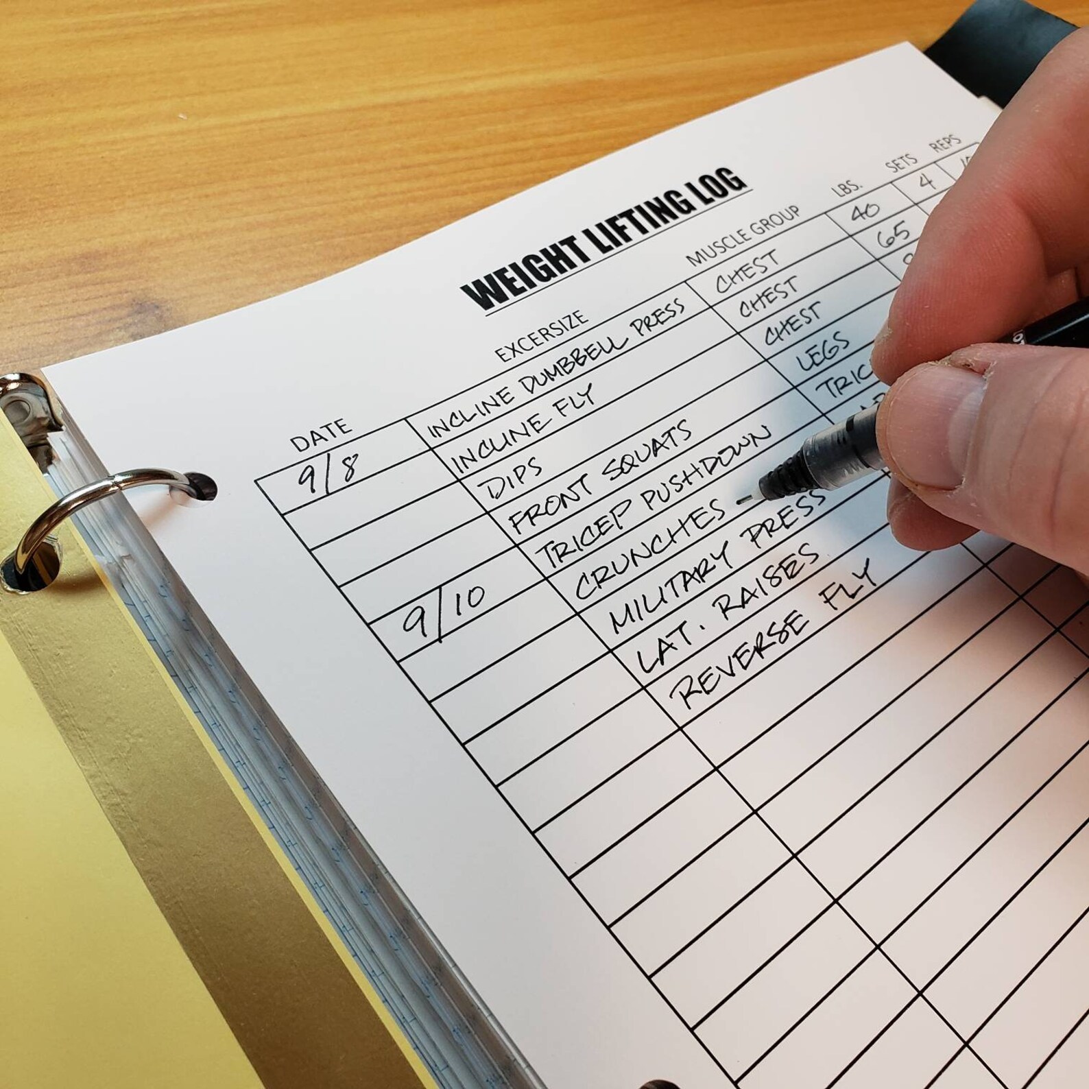 Weightlifting Log, Easy Weight Training Worksheet, Printable, Instant ...