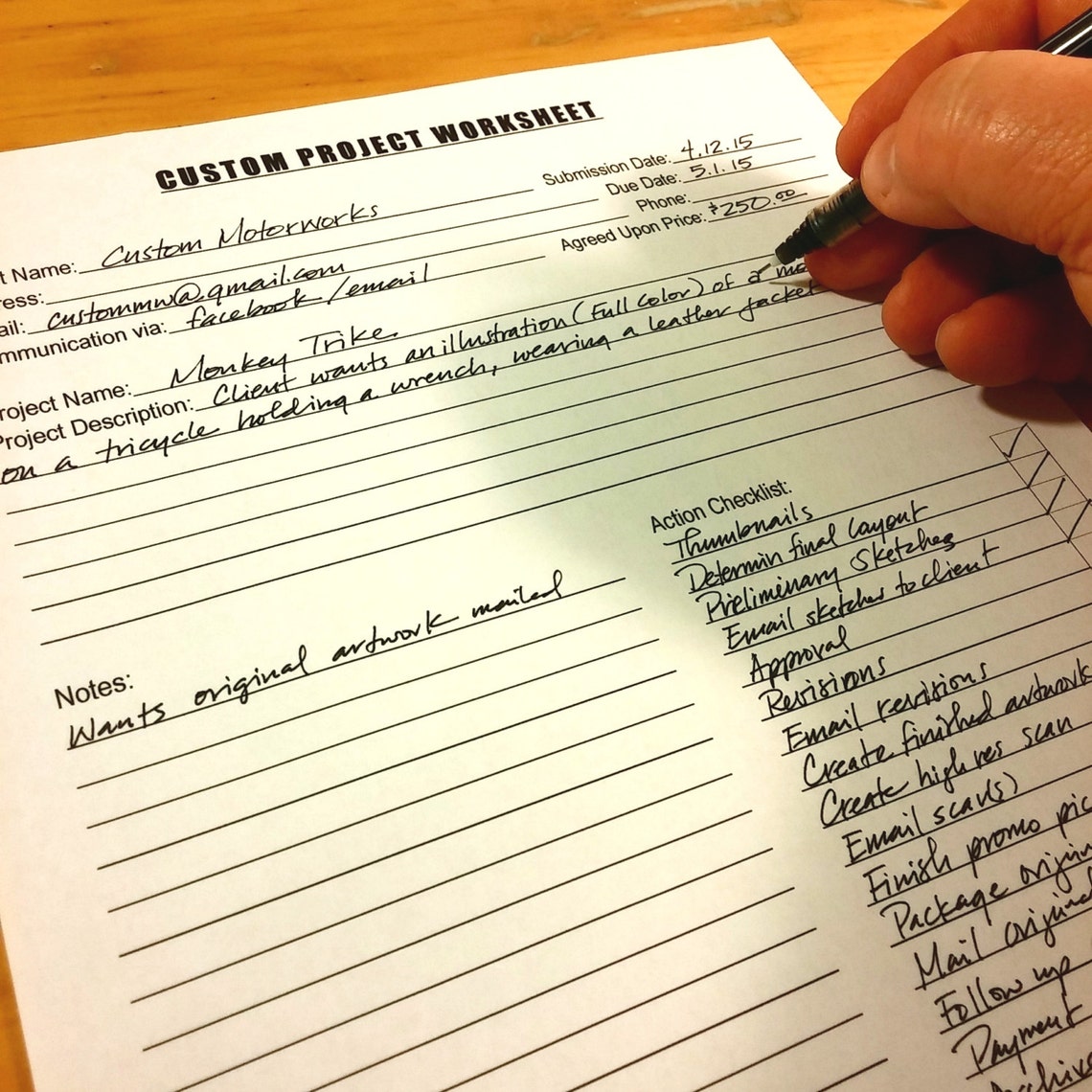Freelance Custom Project Worksheet, DIY Printable, Instant Download ...