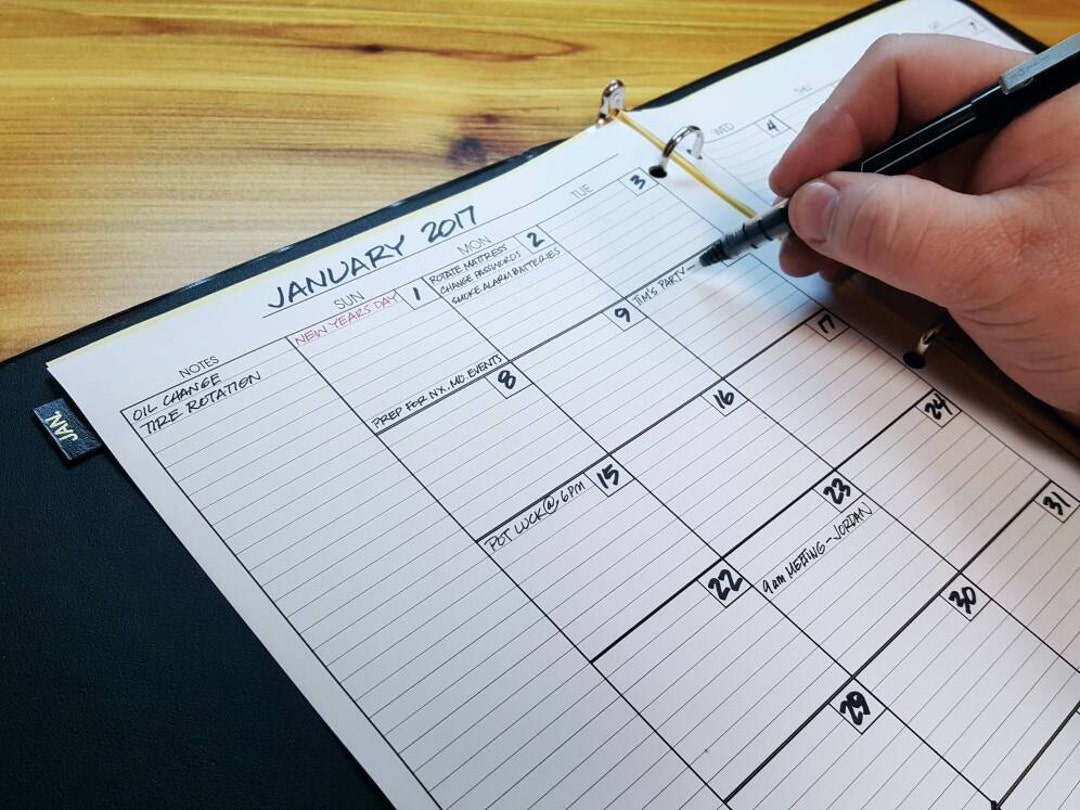 Perpetual Calendar, Planner Pages, DIY Printable, Instant Download ...