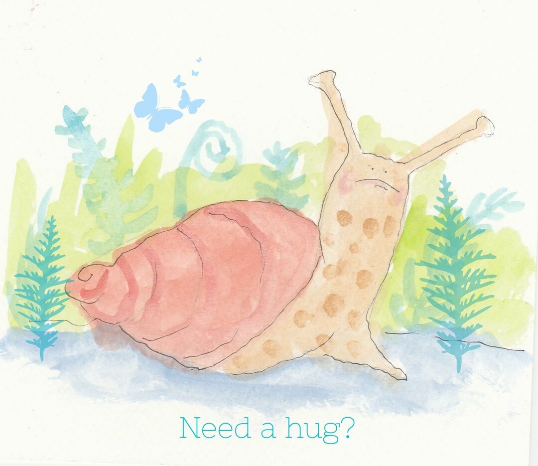 Snail Mail Hug Blank Greeting Card - Etsy