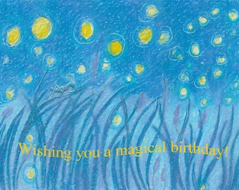 Firefly Birthday Card - Etsy