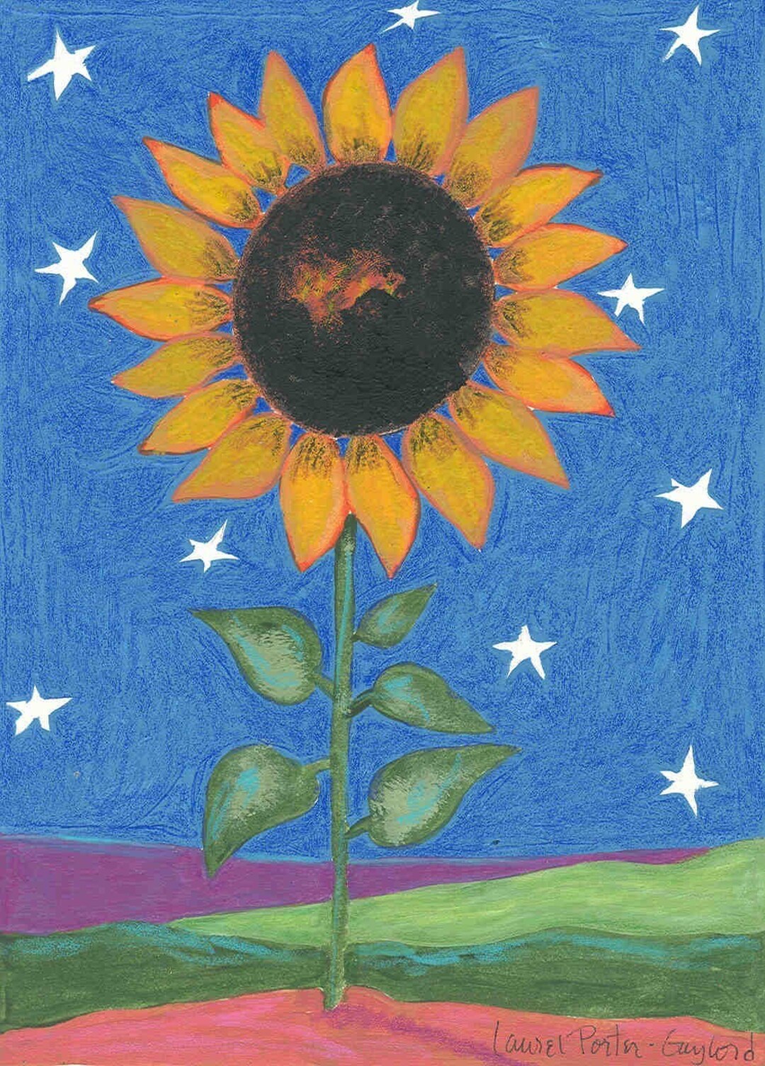Midnight Sunflower Greeting Card Blank - Etsy