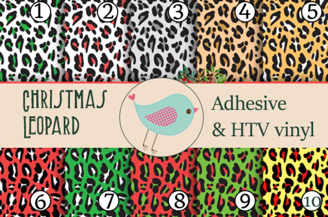 Christmas Leopard Rainbow Leopard HTV Tshirt Vinyl Adhesive Vinyl Heat ...