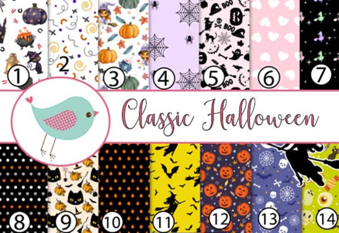 Classic Halloween Spiders Pumpkin Orange Vinyl Sheets Print Adhesive ...