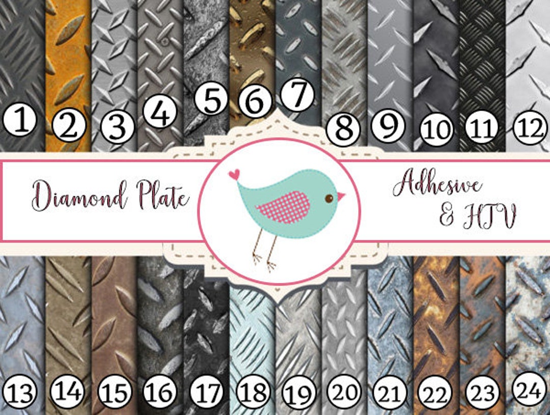 Diamond Plate Metal Vinyl HTV Tshirt Vinyl Adhesive Vinyl Heat Transfer ...