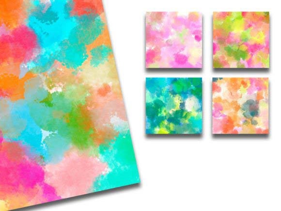 Color Explosion Watercolor Vibrant Craft Vinyl HTV Prints - Etsy