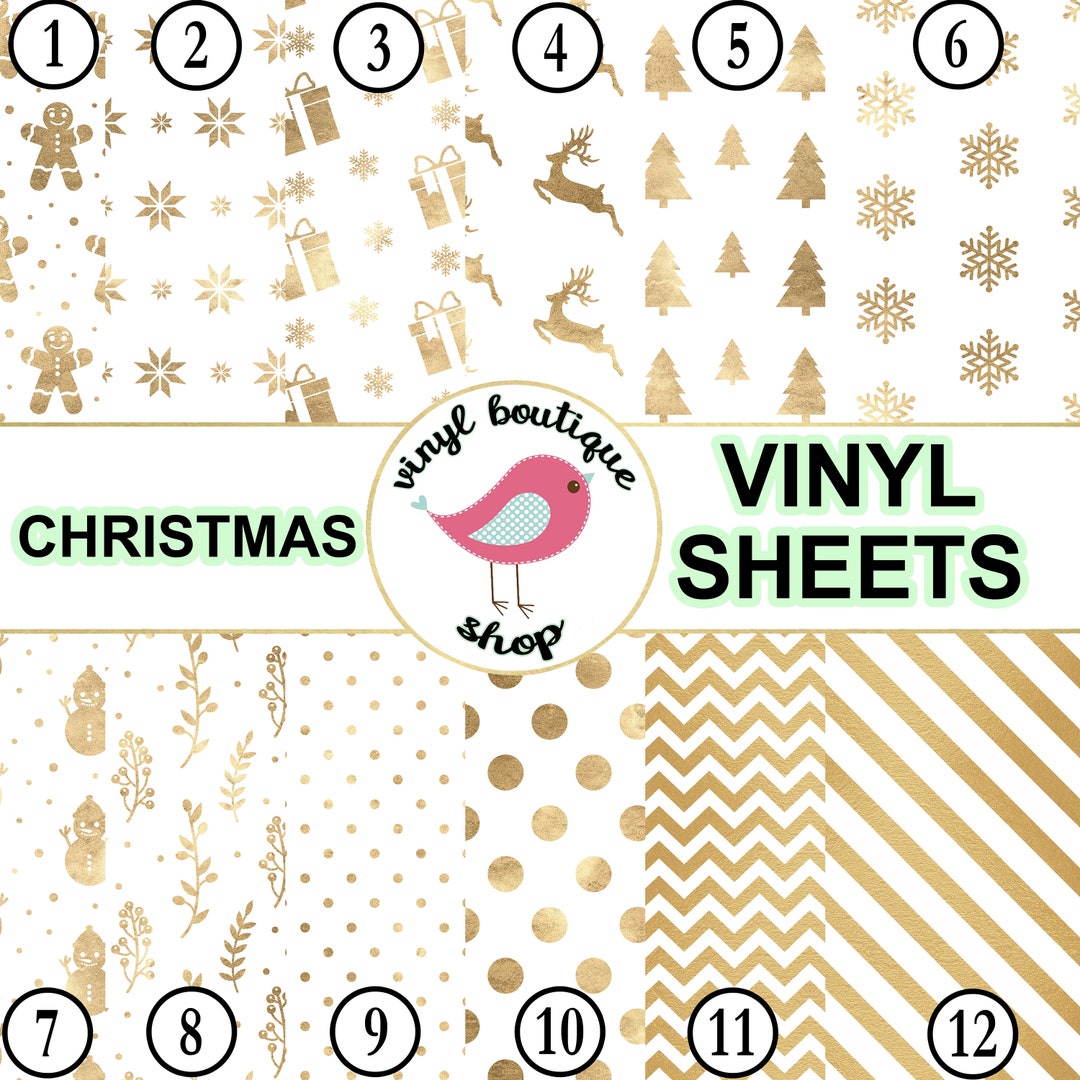 Craft Vinyl Pattern Christmas Vinyl HTV Prints Vinyl Prints Sheet Size ...