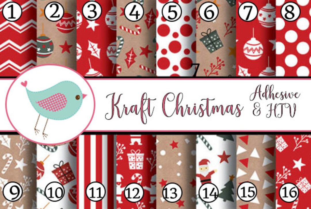 Kraft Christmas Brown HTV Tshirt Vinyl Adhesive Vinyl Heat Transfer ...