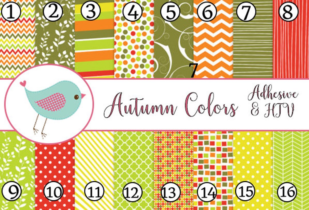 Autumn Colors Chevron Polka Dot Stripes Orange Green Yellow Brown ...