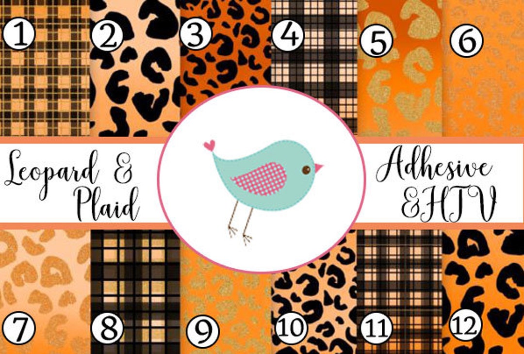 Leopard & Plaid Animal Print Black Leopard Vinyl Sheets Adhesive Vinyl ...