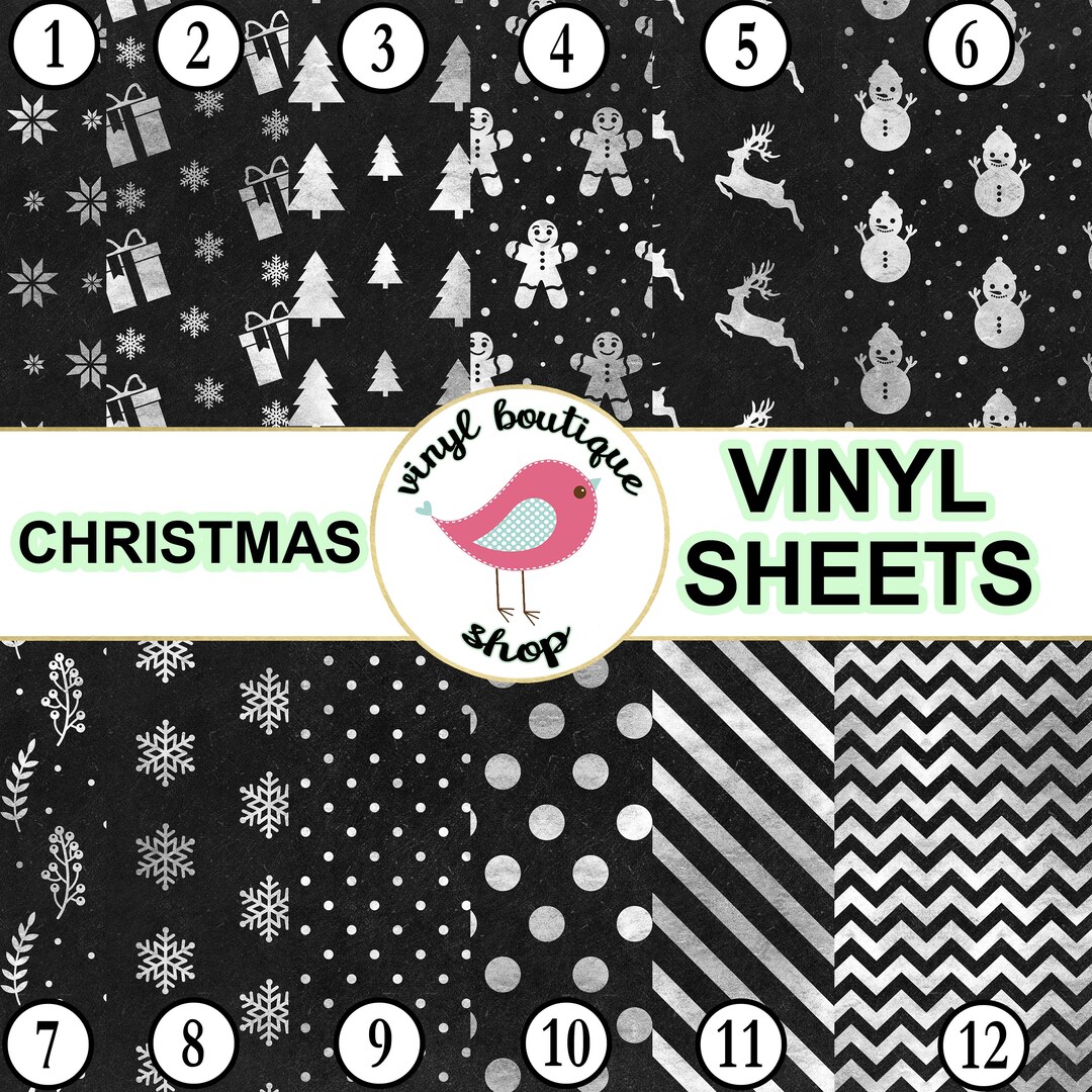 Craft Vinyl Pattern Christmas Vinyl HTV Prints Vinyl Prints Sheet Size ...