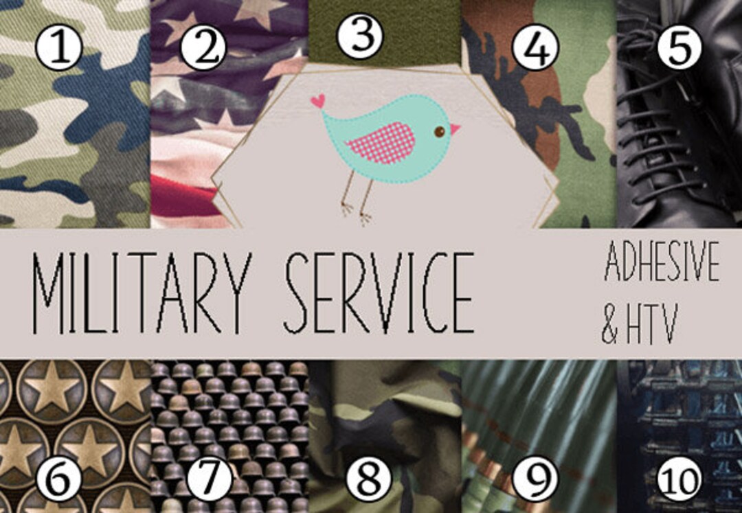 Military Service Army American Flag Sheets Vinyl Sheets Print Adhesive ...