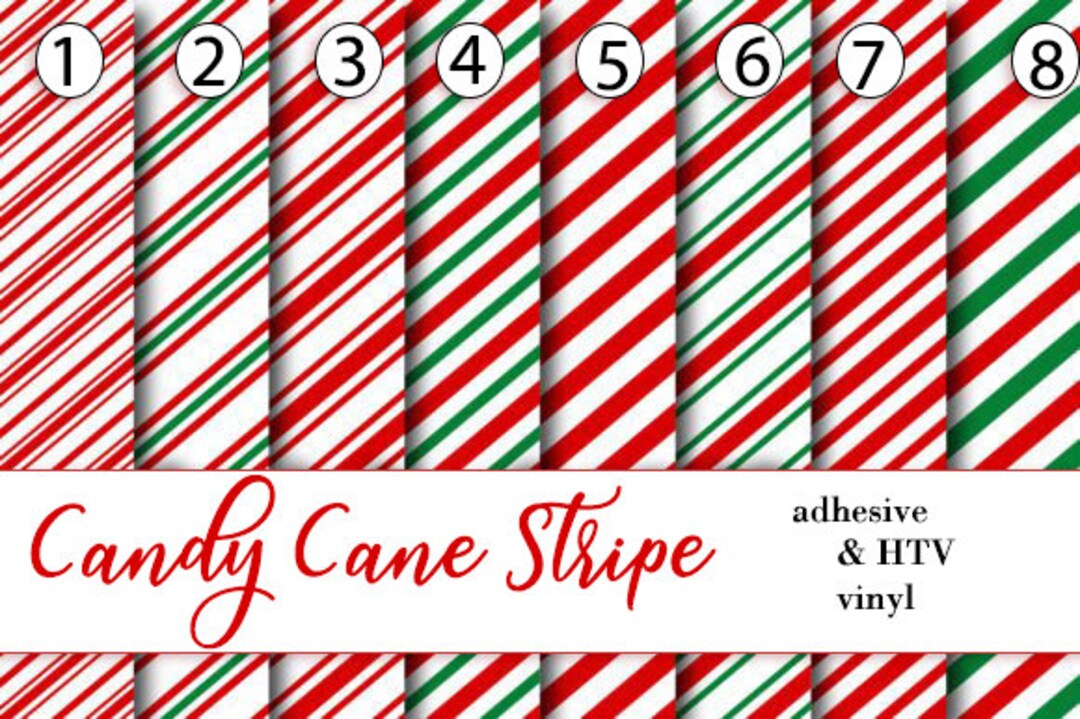 Candy Cane Stripes Christmas Reds Greens Holiday Design Print Adhesive ...