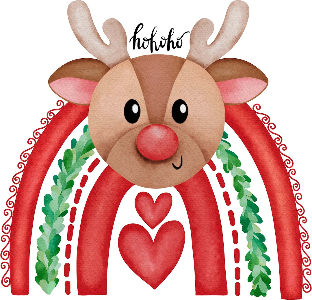 SUBLIMATION TRANSFER Ready to Press Christmas Rainbow Reindeer ...