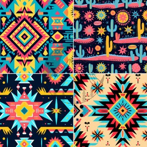 Bold Aztec Bright Colors Print Adhesive Vinyl Heat Transfer Craft Vinyl ...