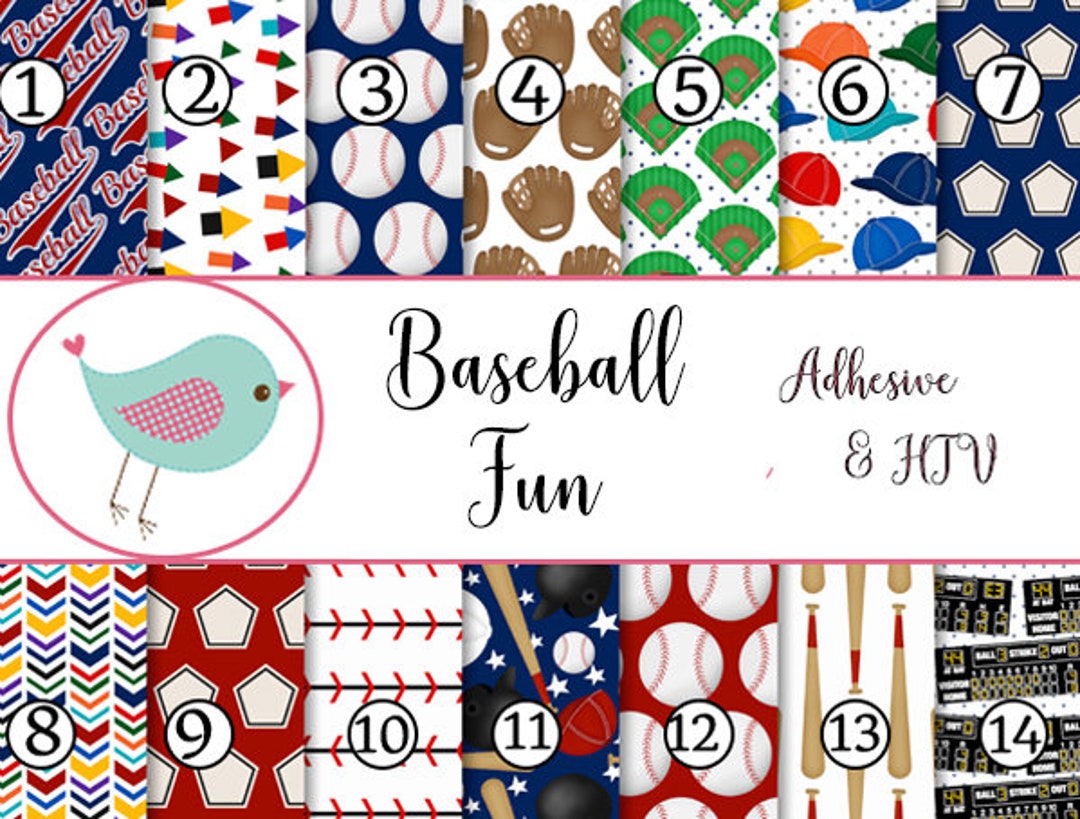 Baseball Sports Summer Vinyl Sheet Print Adhesive Vinyl Heat Transfer ...