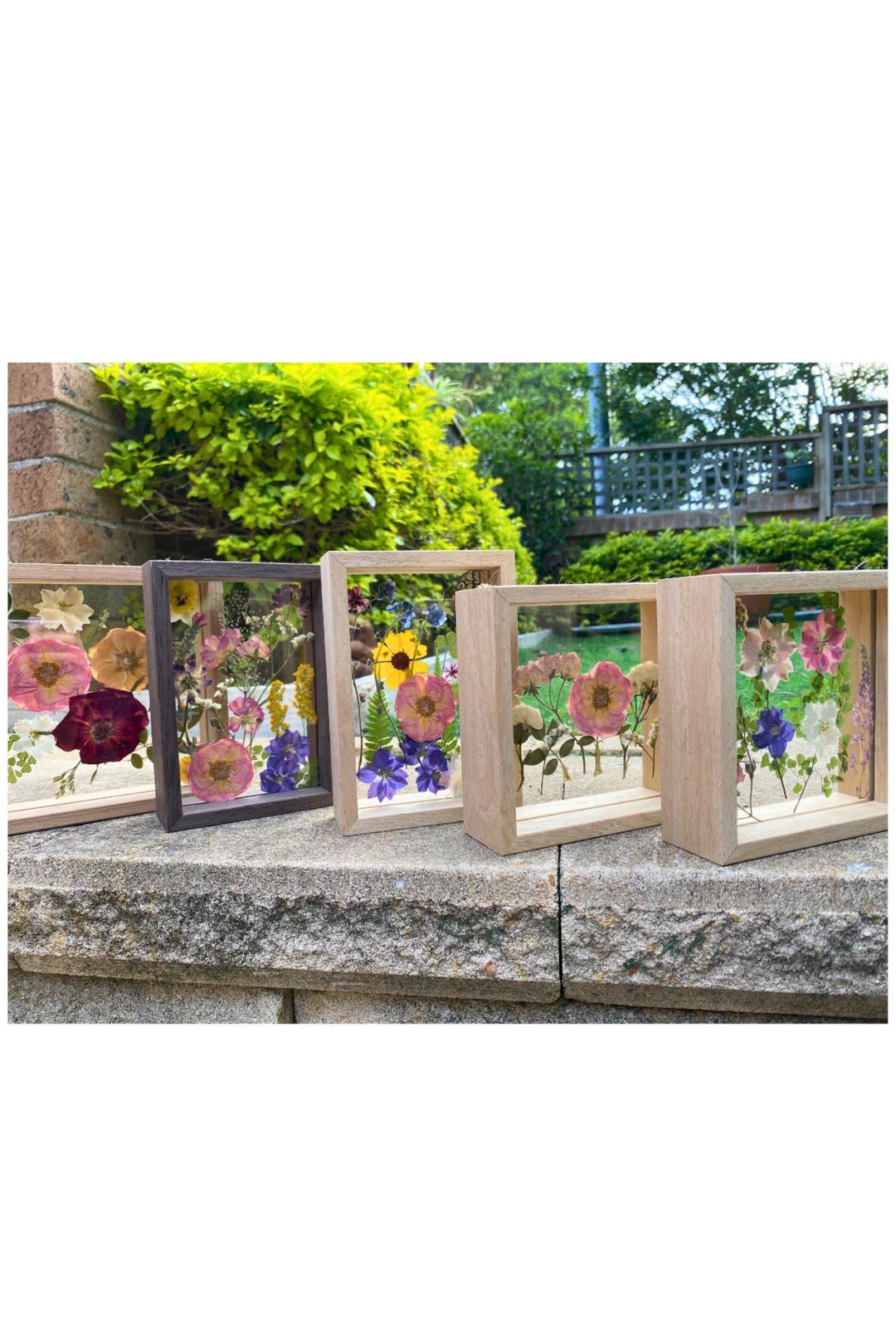 Handmade Pressed Flower Wooden Frame Natural Wood Frame Decor Unique ...