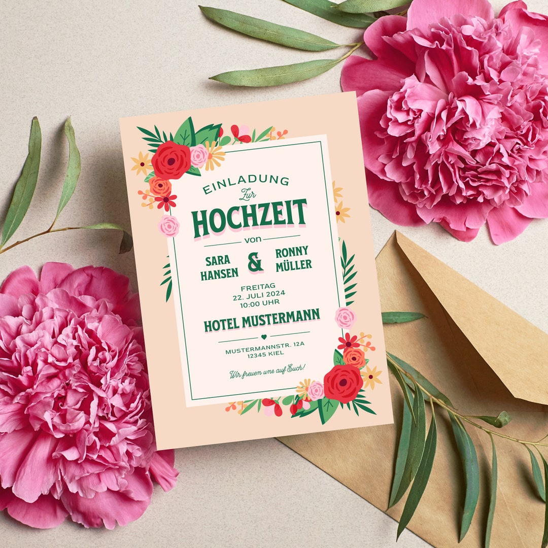INSTANT DOWNLOAD Wedding Invitation Card, Personalized Invitation Card ...