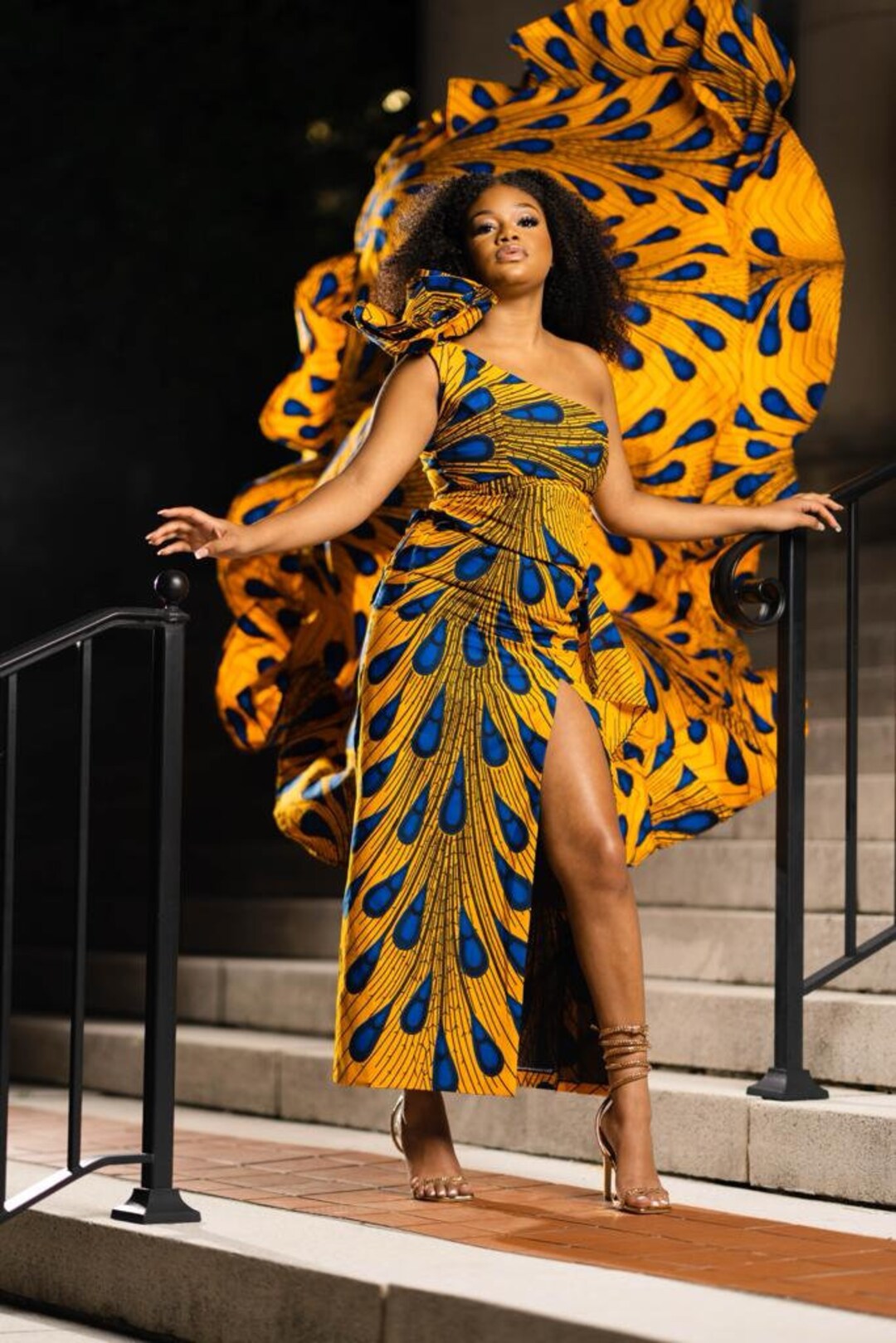 African Gala Dress, Kente Gown, African Mermaid Slit Dress,owambe Dress ...