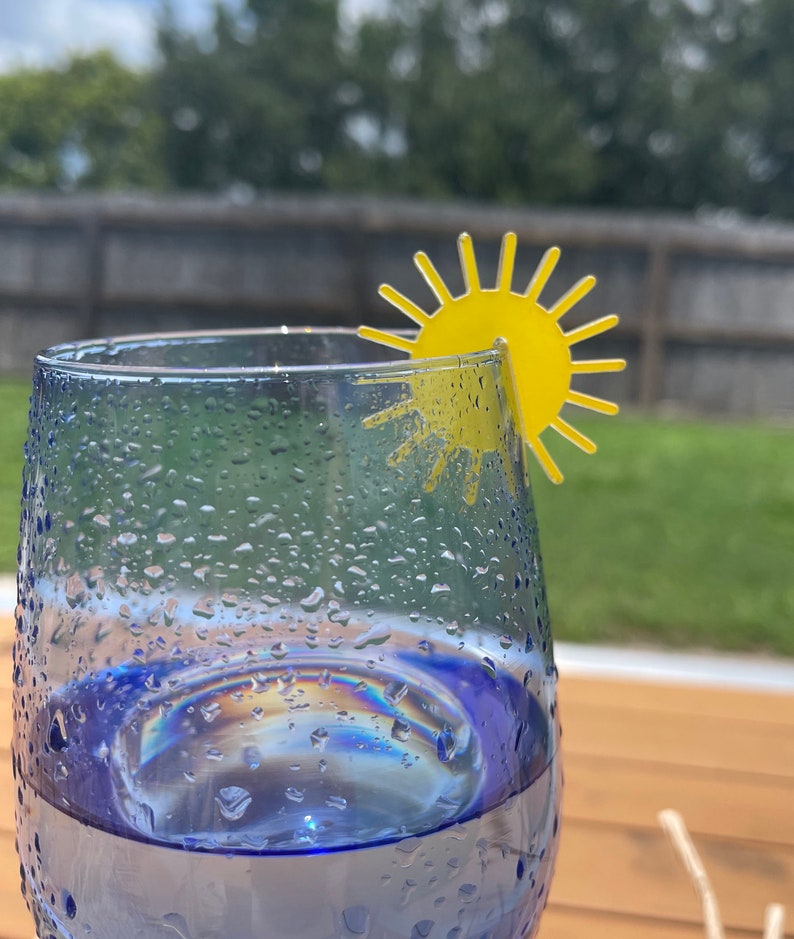 Sunshine Drink Tags Acrylic Champagne Toppers Drink Tags Party Drink ...