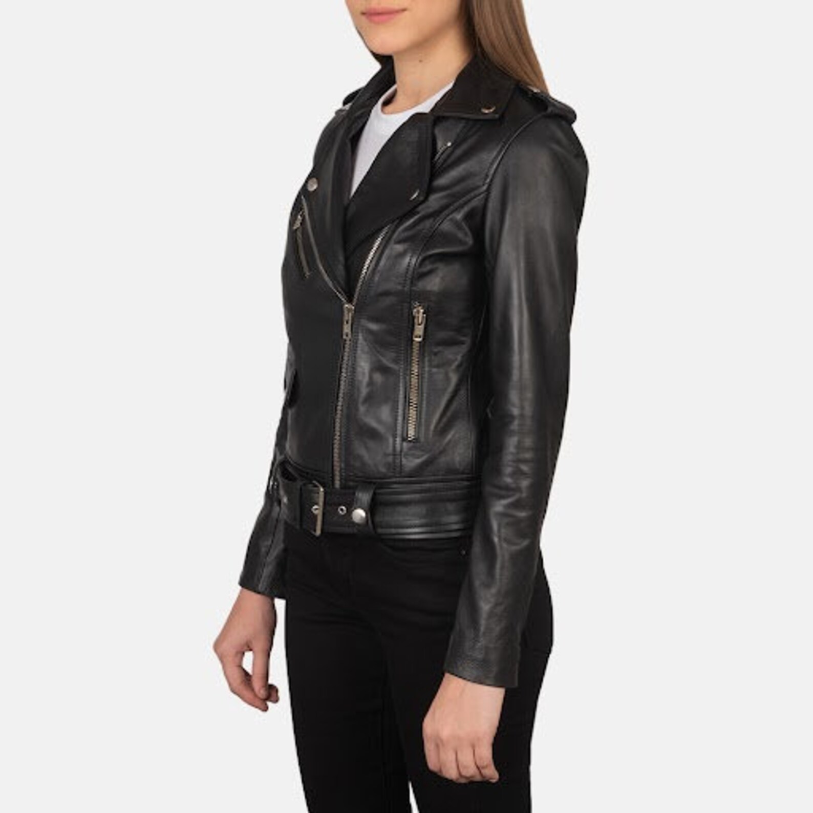 Alison Black Leather Biker Jacket.women Jacket, Women Leather Jacket - Etsy