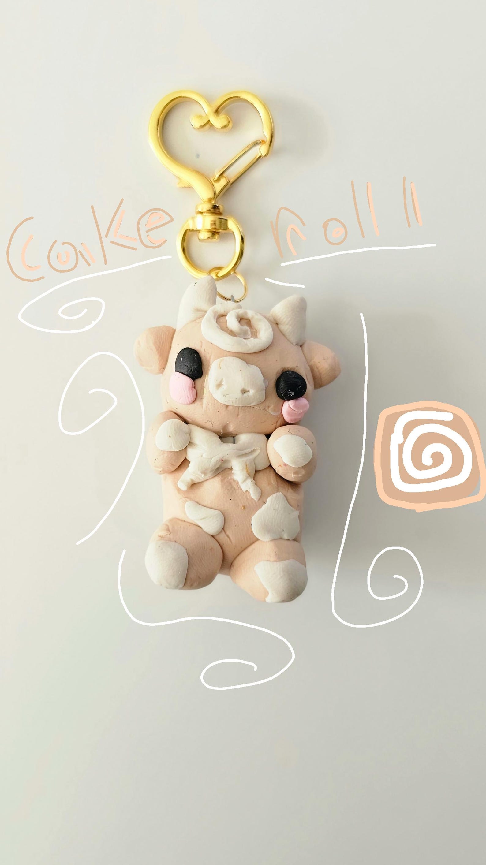 Cute Strawberry Milk Cow Polymer Clay Keychaindessert ...