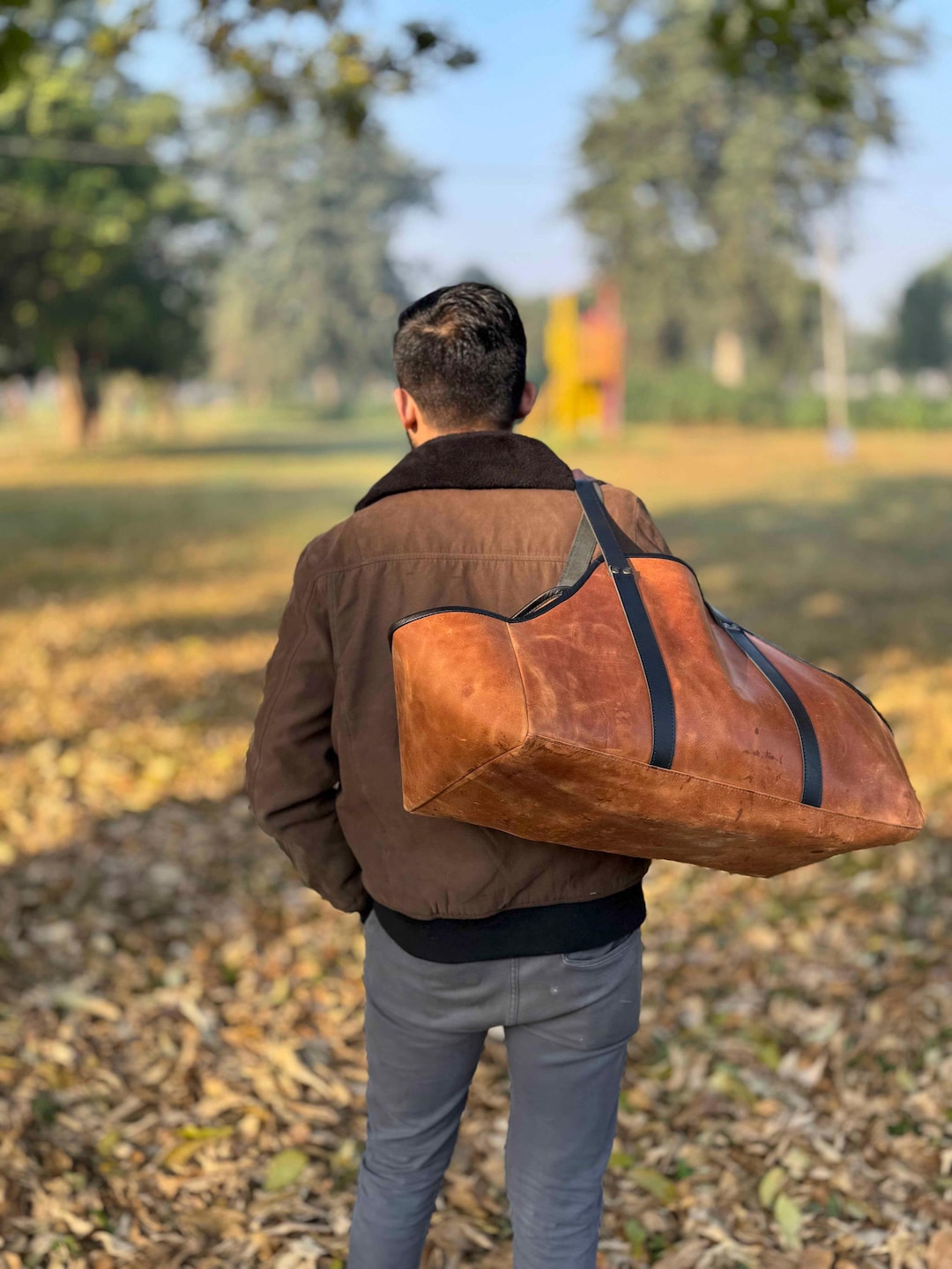 Personalized Leather Log Carrier |firewood Crazy Horse Log Tote ...