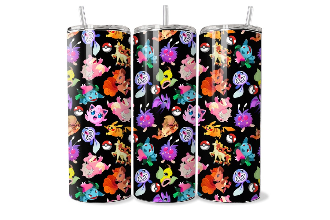 Poke Popular Pocket Monster CARTOON 20oz Tumbler Wrap Sublimation ...