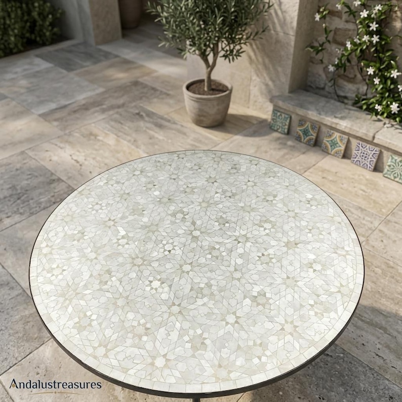 Mosaic Coffee Table, Handmade Moroccan Tile Top Table, Boho Living Room ...