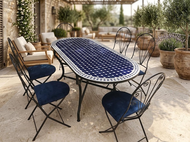 Authentic Moroccan Zellige Coffee Table, Hand-cut Mosaic Tile - Fes ...