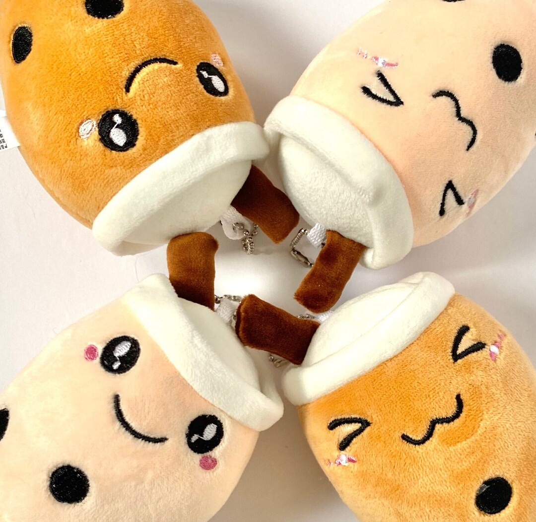 Boba Milk Tea Plush Keychain Cute and Trendy Accessory for Bubble Tea ...