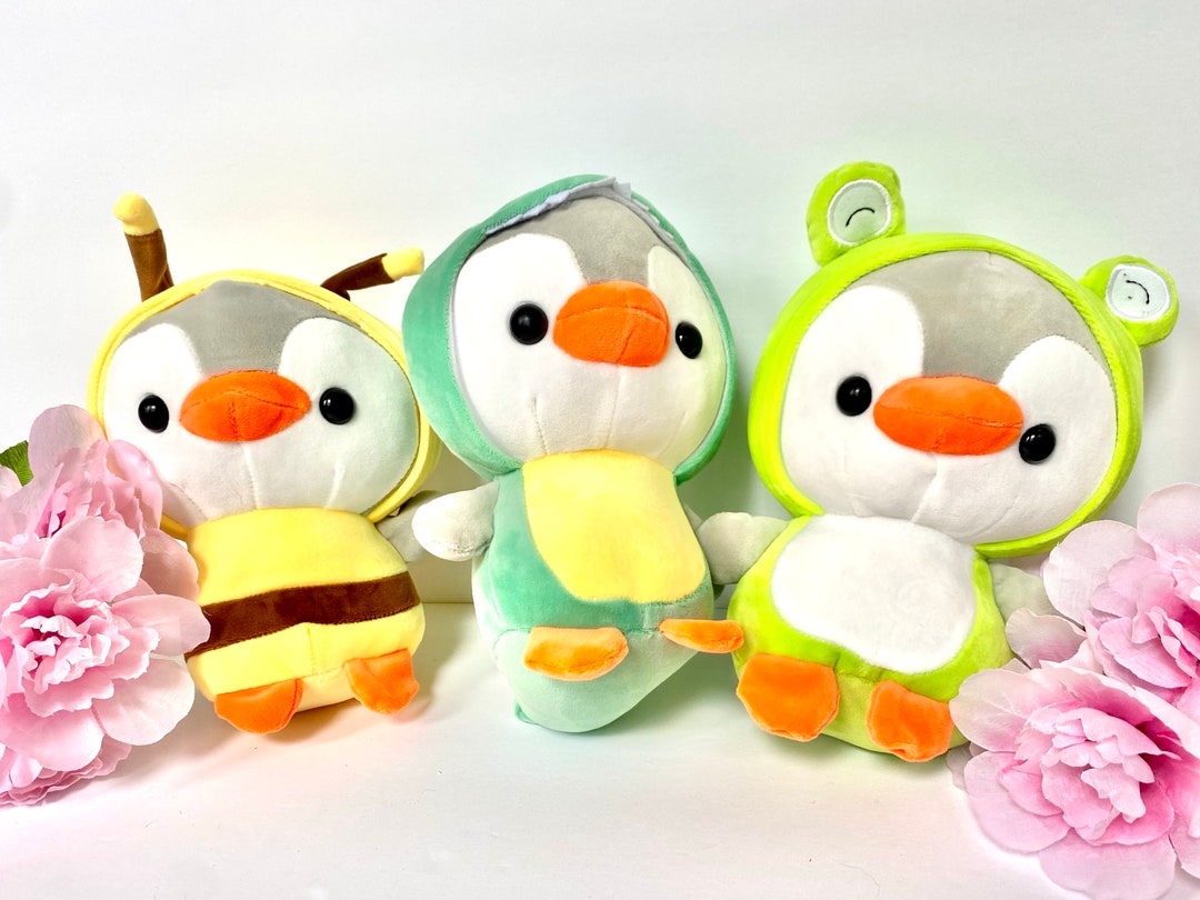 20cm Kawaii Penguin Plush in Dino, Bee, and Frog Costume Doll Toy Gift ...