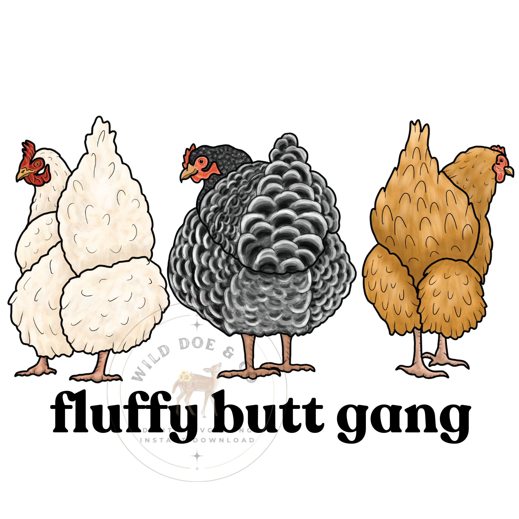 Fluffy Butt Gang Logo / SVG / PNG /trending / Chicken Lover /chicken Butts / Digital Download ...