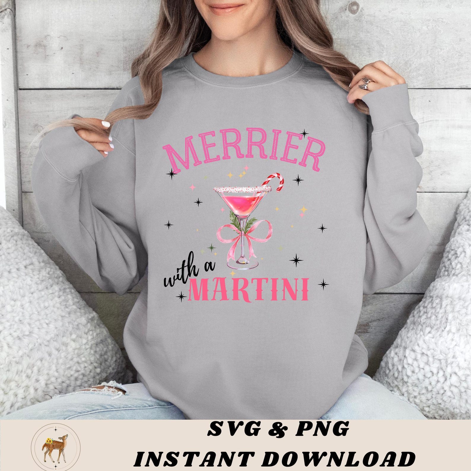 Merrier With a Martini Logo / SVG / PNG /trending /holiday Drinks ...