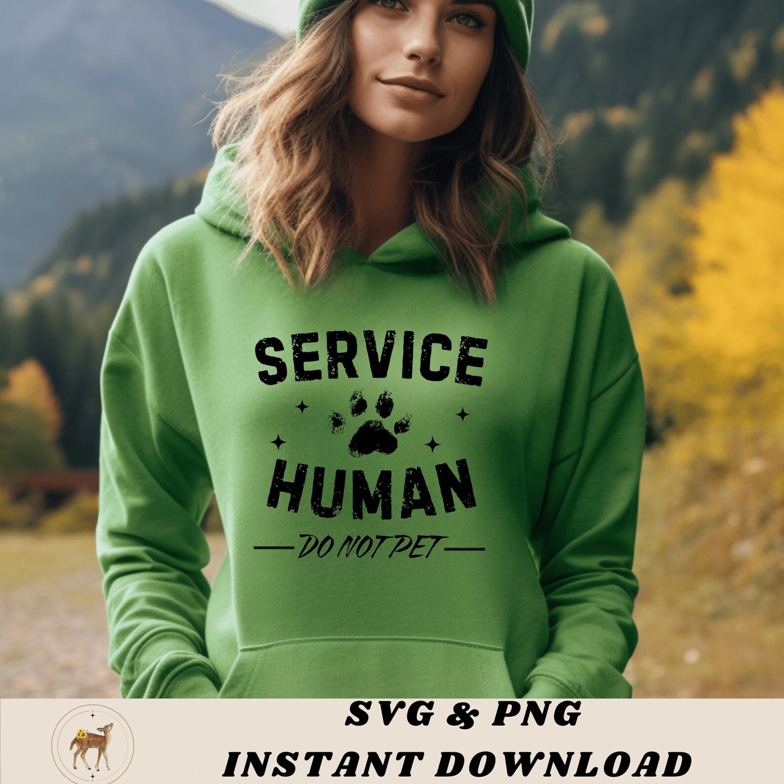Service Human Do Not Pet Logo / SVG / PNG /trending /doglover / Digital ...