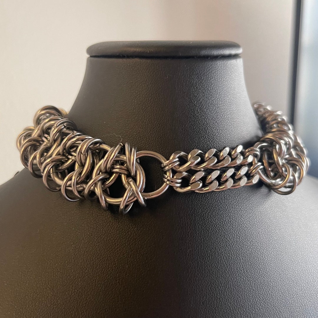 Barb Wire Chunky Chainmail Necklace or Choker - Etsy