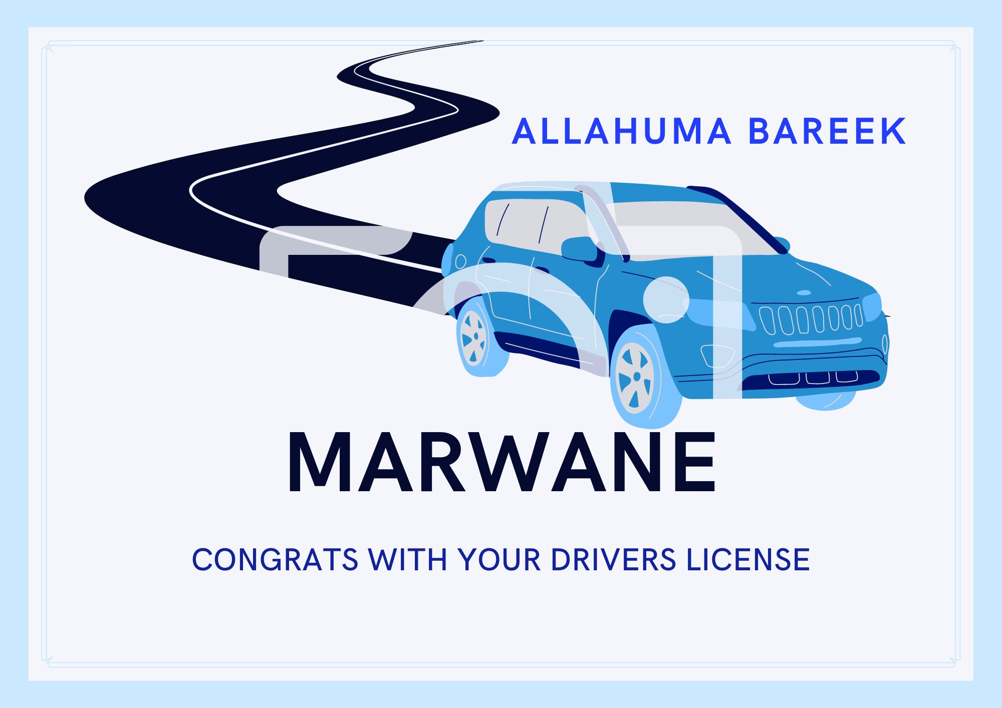 Drivers License Congratulation Card Allahuma Bareek - Etsy