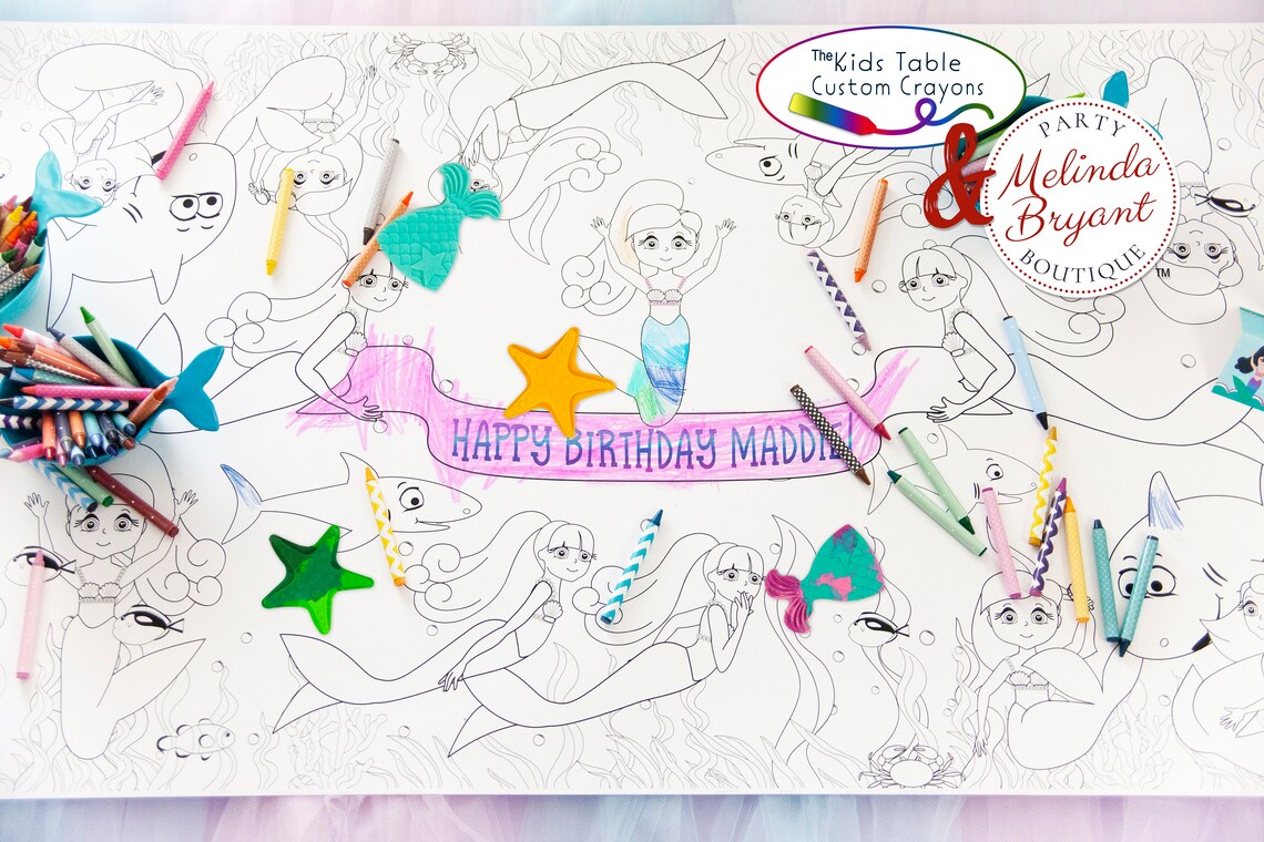 Jumbo Size Mermaid Theme Crayons, Mermaid Tales and Starfish, Can Come ...