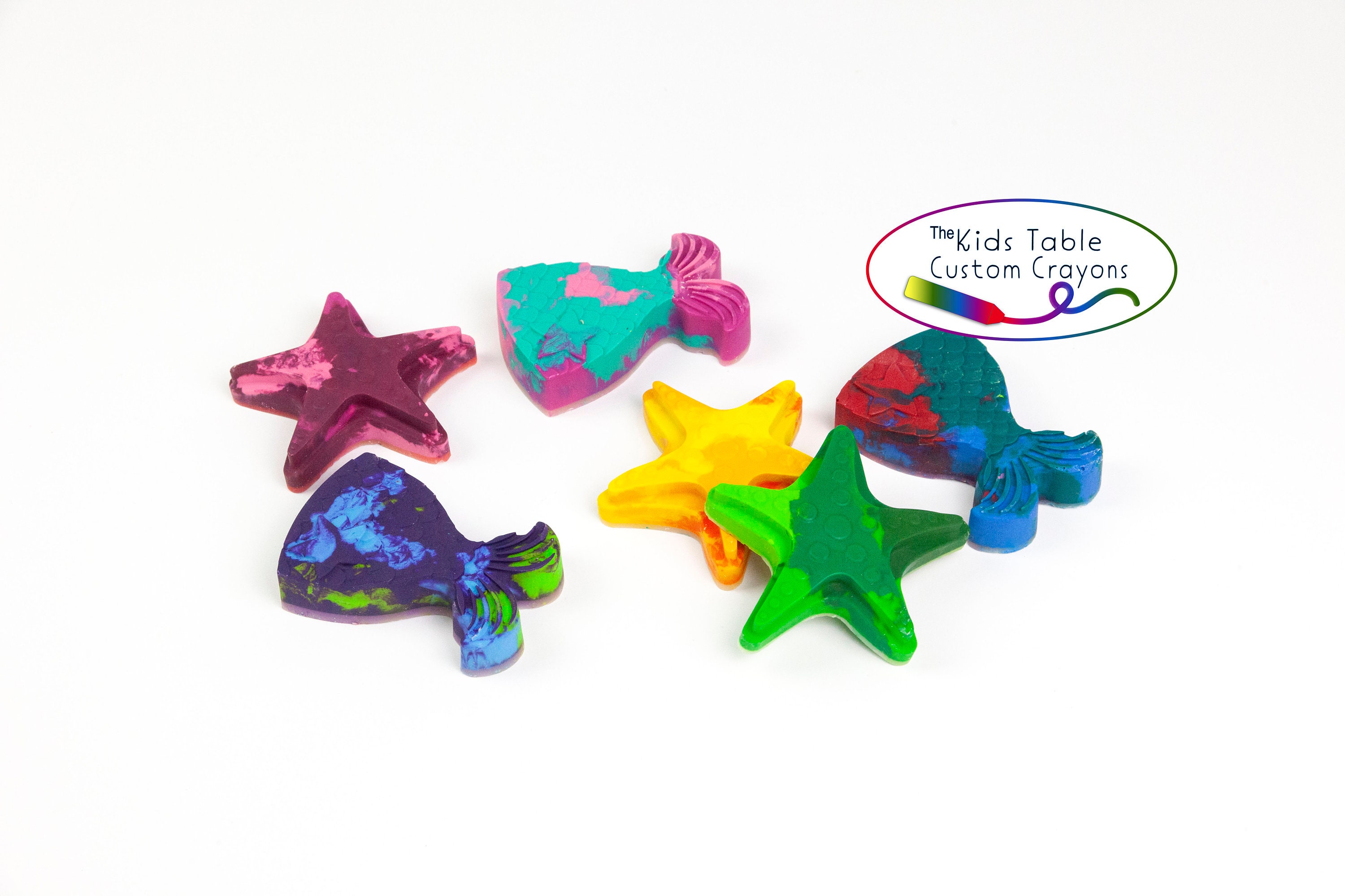 Jumbo Size Mermaid Theme Crayons, Mermaid Tales and Starfish, Can Come ...