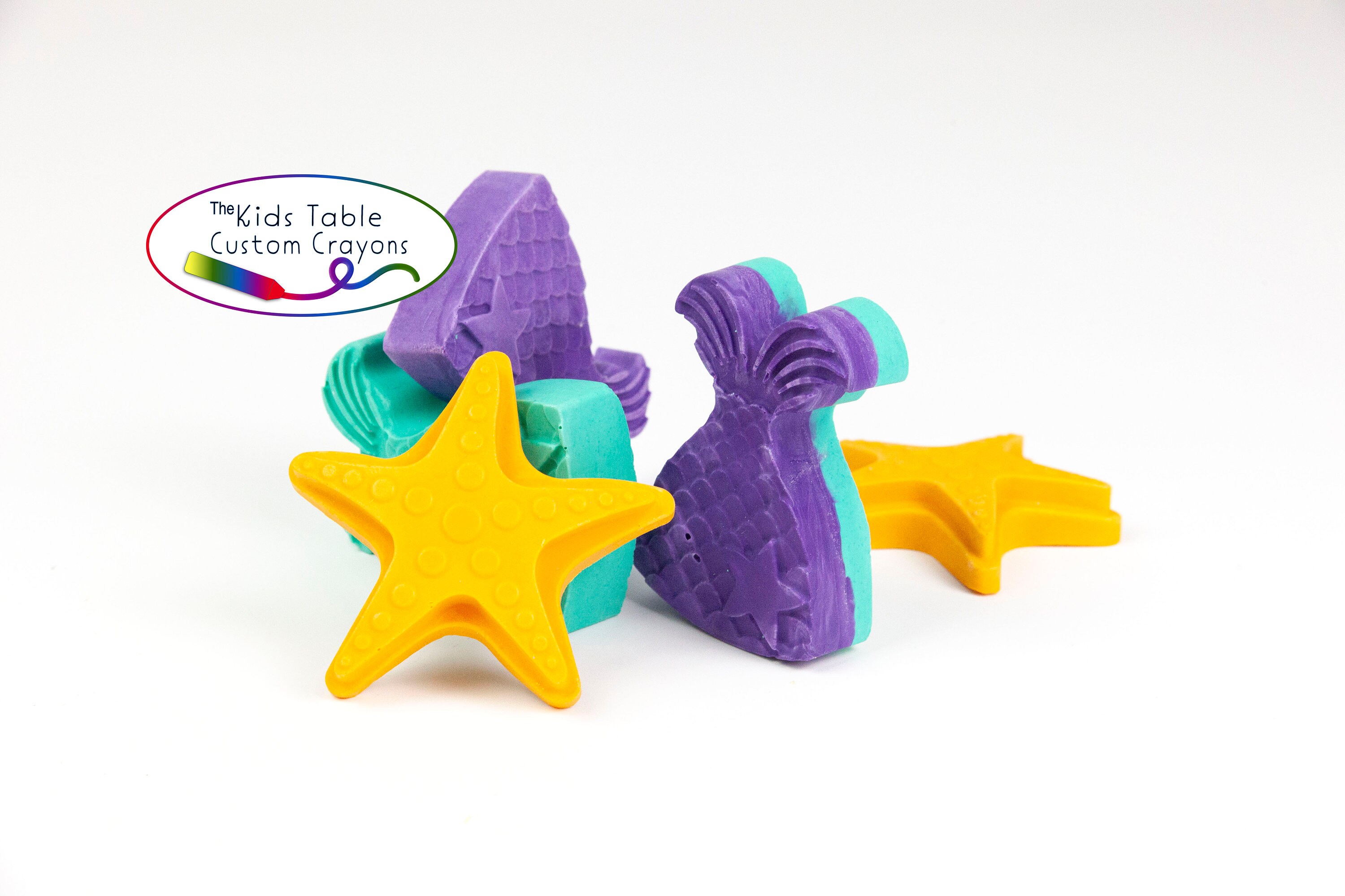 Jumbo Size Mermaid Theme Crayons, Mermaid Tales and Starfish, Can Come ...