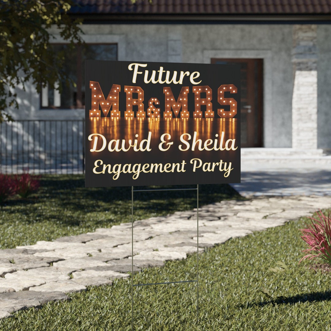 Engagement Party Yard Sign With Stand Engagement Sign for Yard ...