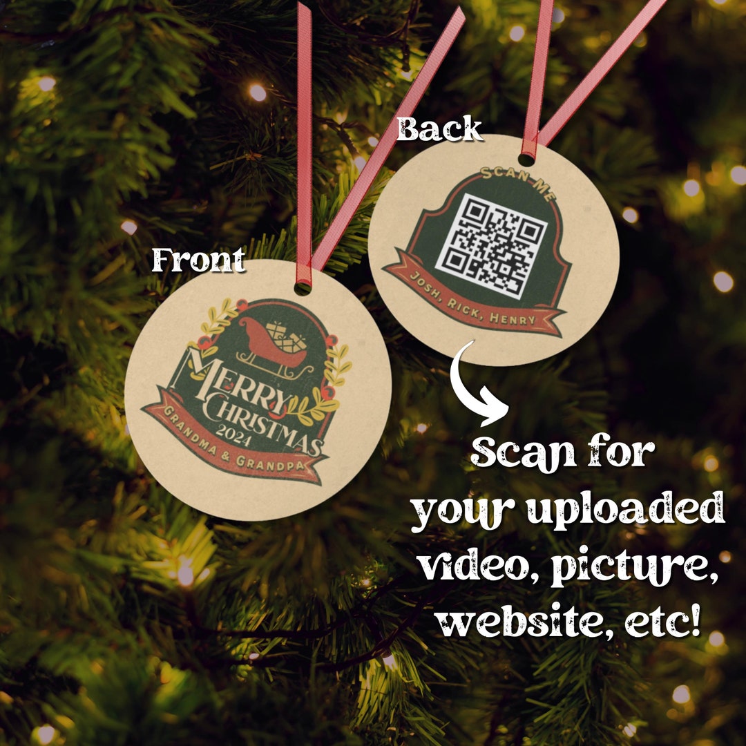 Custom QR Code Christmas Ornament, Personalized Keepsake - Etsy